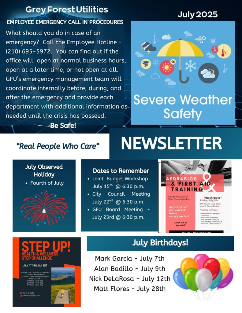 July 2025 Newsletter – Grey Forest Utilities